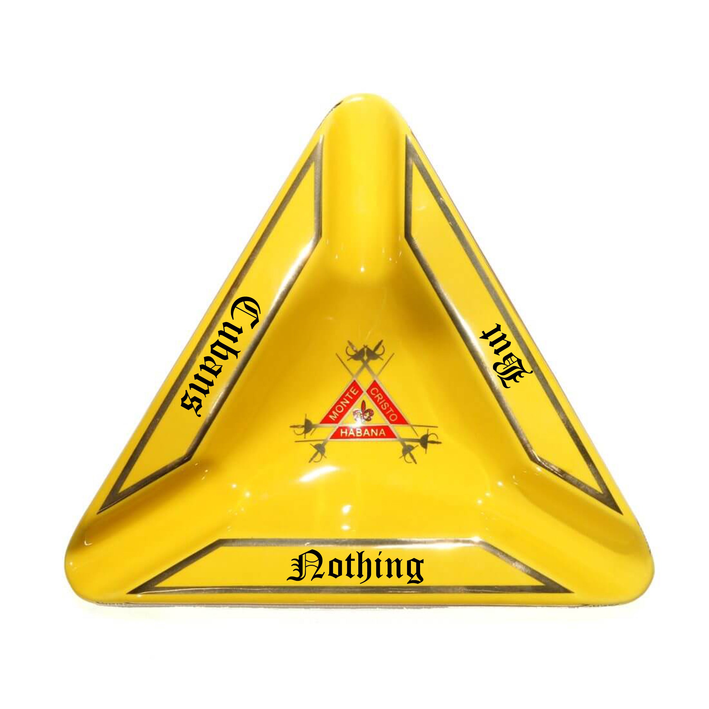 Triangle Montecristo Cigar Ashtray - Classic Yellow - SIKARX